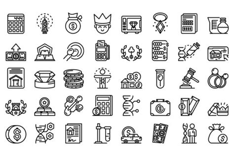 Inheritance Icons Set Outline Style Graphic By Ylivdesign · Creative Fabrica