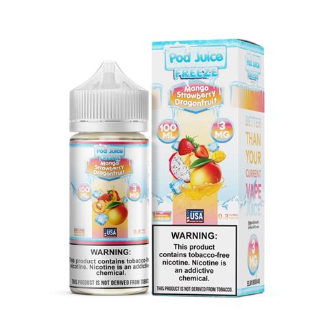 Pod Juice Freeze Mango Strawberry Dragonfruit Tf 100ml Vape Juice 3mg