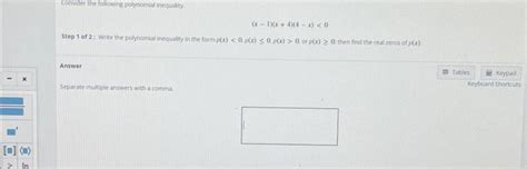 Consider The Following Polynomial Inequality