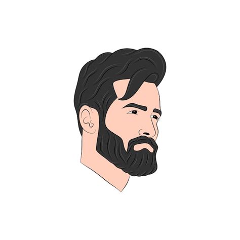Premium Vector A Man With A Beard Vector Illustration
