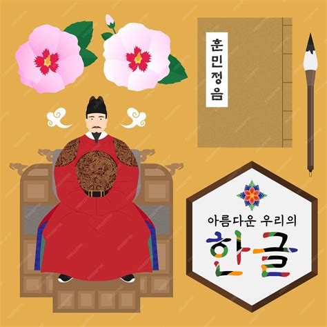 Premium Vector Hangul Day Illustration Set