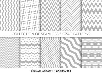 Collection Seamless Zigzag Patterns Vector Geometric Stock Vector Royalty Free