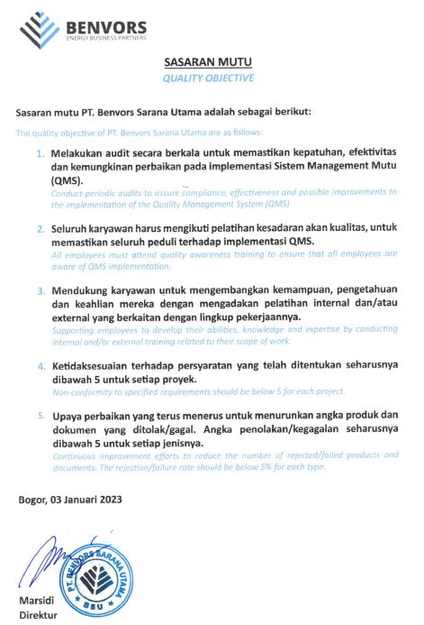 Qhse Commitment Benvors