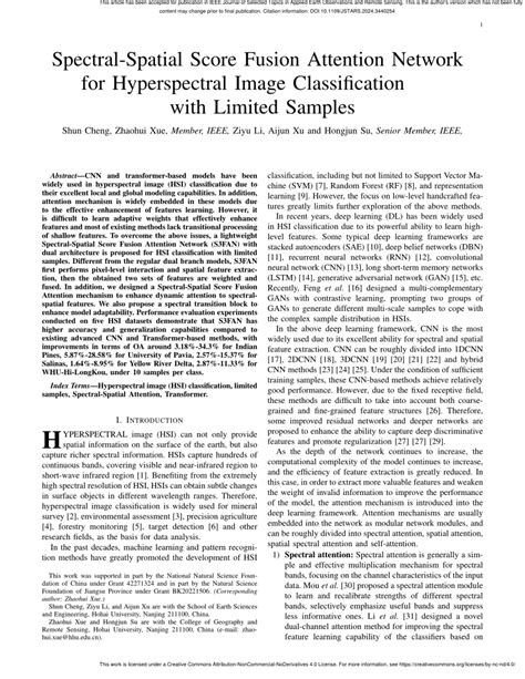 Pdf Spectralspatial Score Fusion Attention Network For Hyperspectral
