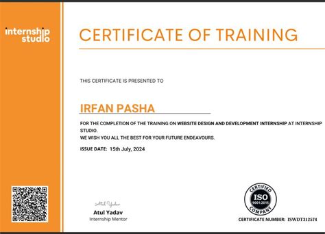 Irfan Pasha On Linkedin Webdesign Webdevelopment Frontenddevelopment Internship Training