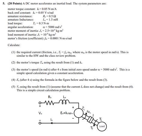 Solved 20 ﻿points ﻿a Dc Motor Accelerates An Inertial