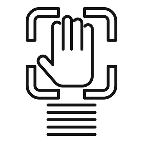 Premium Vector Palm Scan Privacy Icon Outline Vector Bio Scan