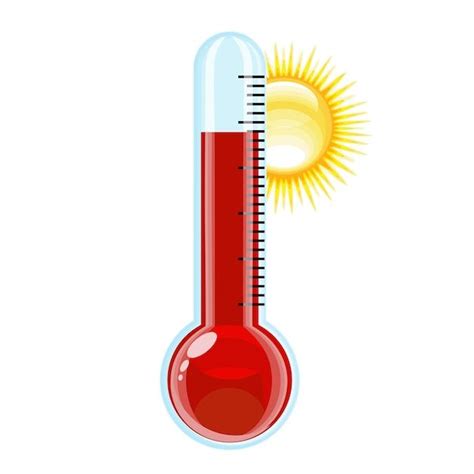 Thermometer With Sun Hot Weather Vector Illustration