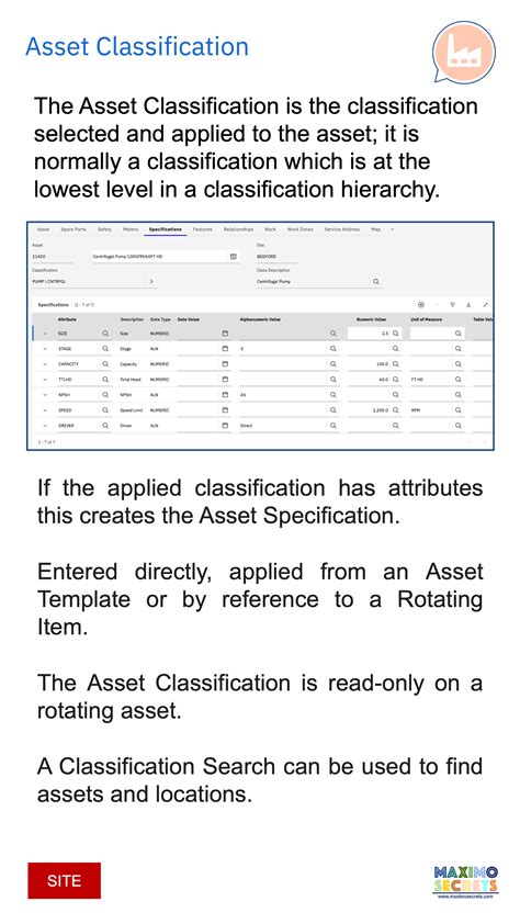 Asset Classification Maximo Secrets