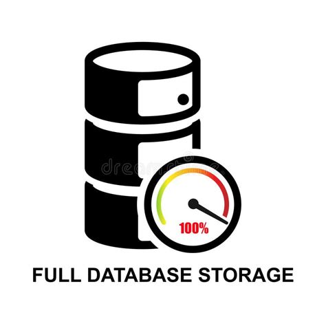 Full Database Storage Icon Isolated On Background Stock Vector Illustration Of Access