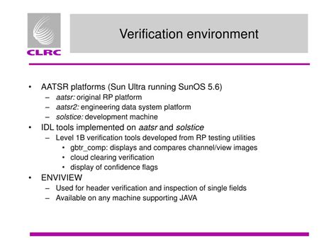 Ppt Algorithm Verification For Aatsr Powerpoint Presentation Free
