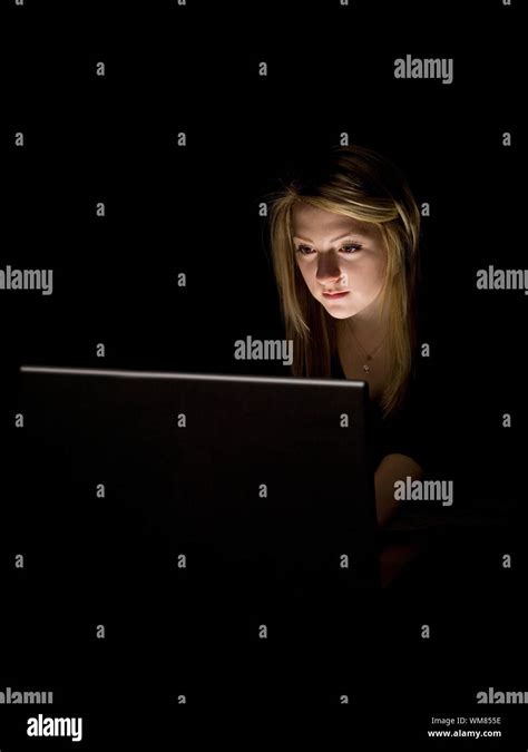 Girl Infront Computer Hi Res Stock Photography And Images Alamy