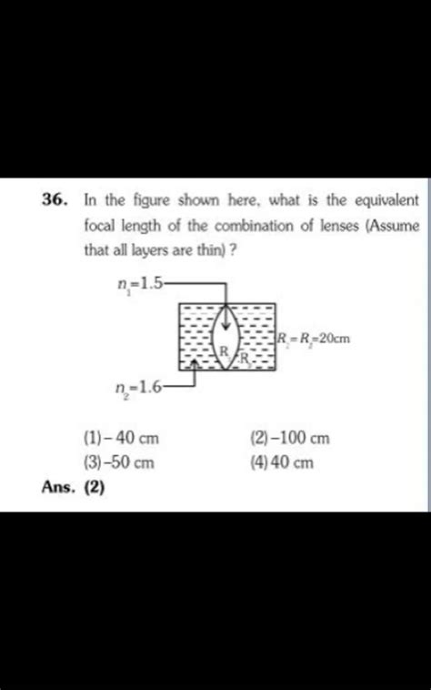 In The Figure Shown Here What Is The Equivalent Focal Length Of The Comb