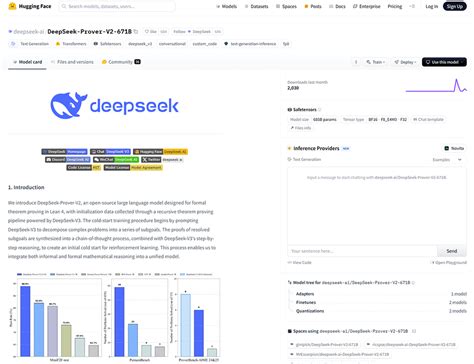 DeepSeek Prover V2 671B 新模型发布 DeepSeek 导航网