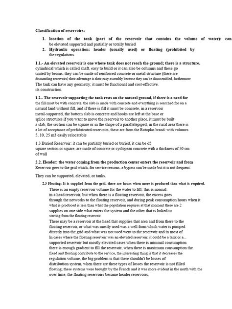 Reservoir Classification Pdf Pipe Fluid Conveyance Reservoir