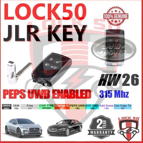 Lock50 Hw26 Land Rover Oem Ncf29a1 Jlr Peps Uwb Key Original 315 Mhz