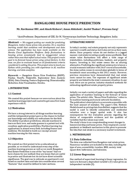 Bangalore House Price Prediction Pdf