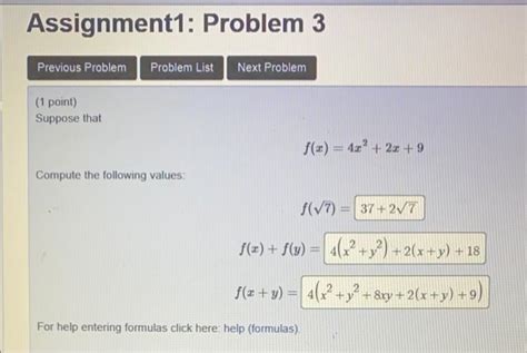 Solved Assignment1 Problem 5 Previous Problem Problem List