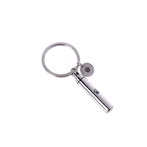 Stainless Steel Cylinder Urn Keychain Key Ring For Grandado
