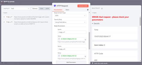 New Error Bad Request Please Check Your Parameters Questions N8n
