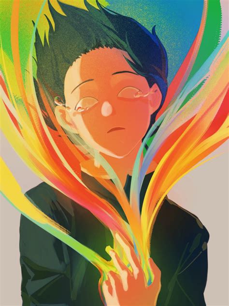 Safebooru 1boy Black Hair Blank Eyes Colorful Crying Facing Viewer