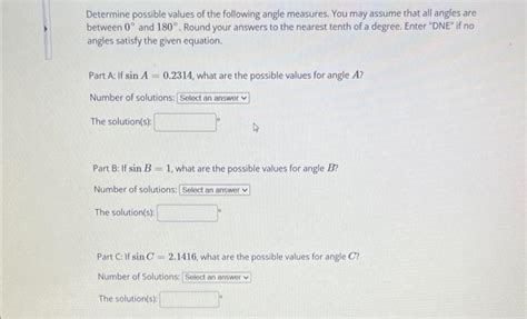 Solved Determine Possible Values Of The Following Angle Chegg