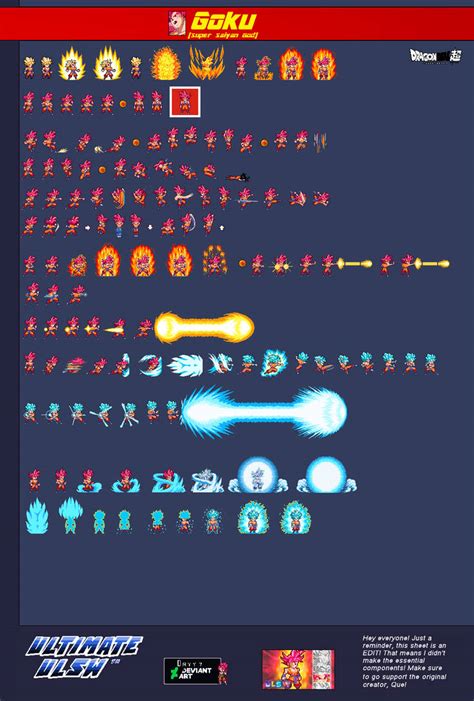 Goku Ssj God Whis Gi Sprite Sheet Ulsw By Dryy7 On Deviantart
