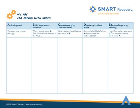 Smart Recovery Tool The Abcs Smart Recovery Activities Smart