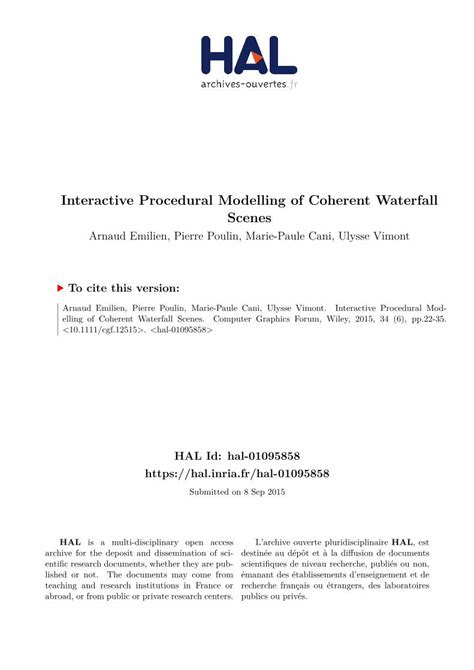 PDF Interactive Procedural Modelling Of Coherent Waterfall