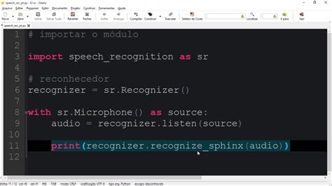Reconhecimento De Fala 4 Python A Biblioteca Speech Recognition Python Youtube