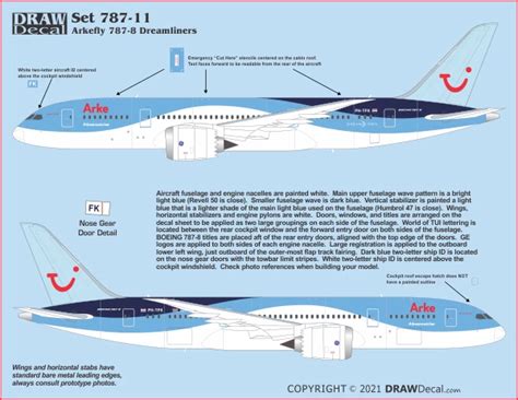 Boeing 787 8 Dreamliner Arkefly Draw Decal 20 787 11