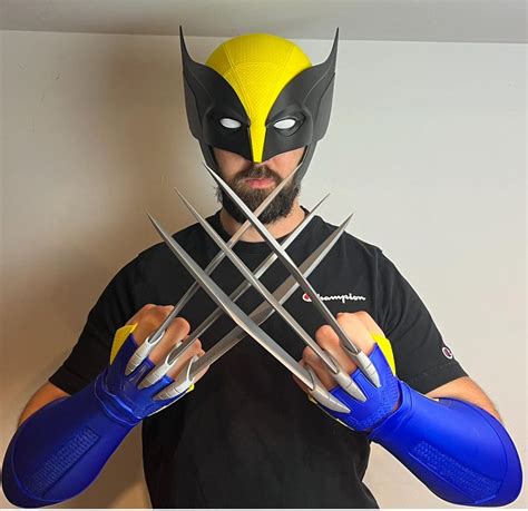 Wolverine Mask Claws And Arms Set Full Cosplay Accessory With Detachable Claws Gloves And