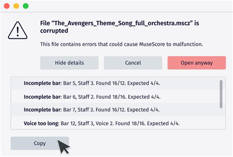 Mu4 Task New Dialogs For Corruption Warnings · Issue 15226 · Musescoremusescore · Github