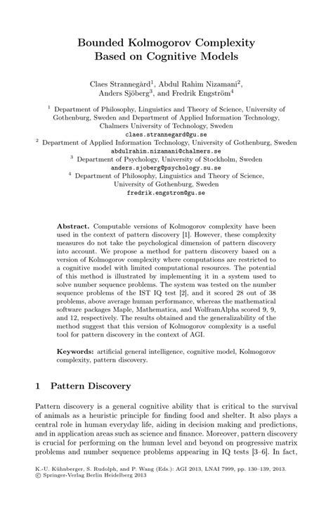 Pdf Bounded Kolmogorov Complexity Based On Cognitive Models