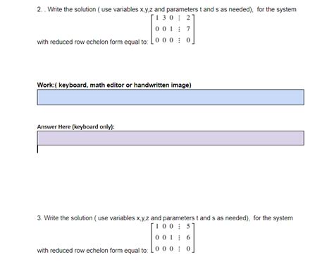 Solved Write The Solution Use Variables X Y Z And Chegg