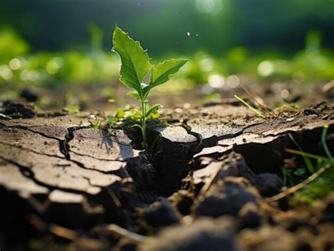 Premium Photo Cracks In The Ground And Green Grass