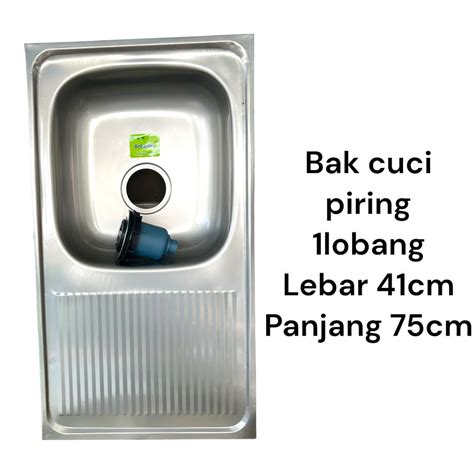 Jual Bak Cuci Piring Stainless Bcp Bak Cuci Pring Kitchen Sink 1 Lobang 41cm X 75cm