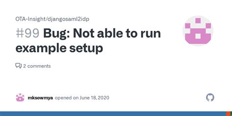 Bug Not Able To Run Example Setup Issue Ota Insight