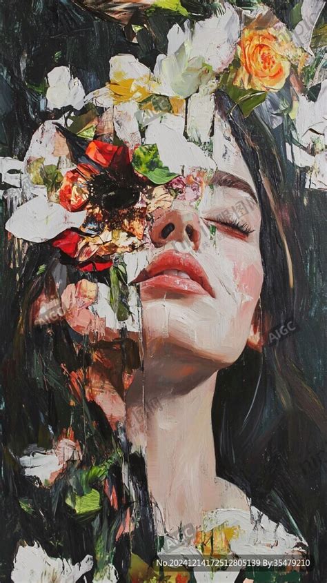 Ai创作图美女创意插画 油画质地手绘人物 唯美少女与花系列 创意唯美女孩 数字油画插画设计 唯美人物油画 女性唯美装饰画 丙烯画人物 意境人物插画 手绘艺术女人花挂画 美艳剪切绘画 高级感插画