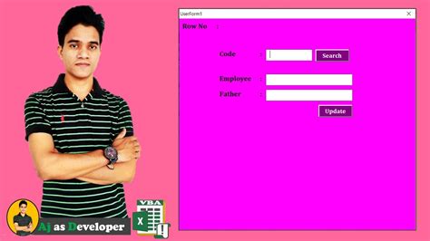How To Update Or Edit Data In Excel Vba User Form Update Button