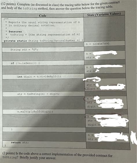 Solved Please Trace This Question The Code Is Correct Chegg