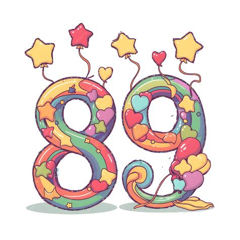 Premium Vector Numeric Digit 89 Vector Illustration Typography Of