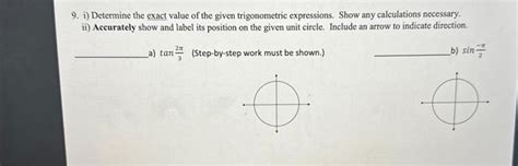 Solved I Determine The Exact Value Of The Given Chegg