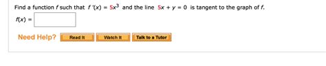 Solved Find A Function F Such That F X 5x 3 And The Line