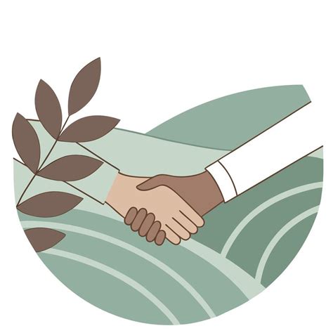 Soft Abstract Image Of A Handshake Merging Into A Landscape With Copy