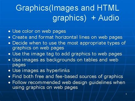 Graphicsimages And Html Graphics Audio Use Color On
