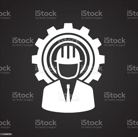 검은 배경 그래픽 및 웹 디자인 현대 간단한 벡터 표시에 Egineer 아이콘 인터넷 개념입니다 웹사이트 디자인 웹 버튼 또는 모바일 애플 리 케이 션에 대 한 최신 유행