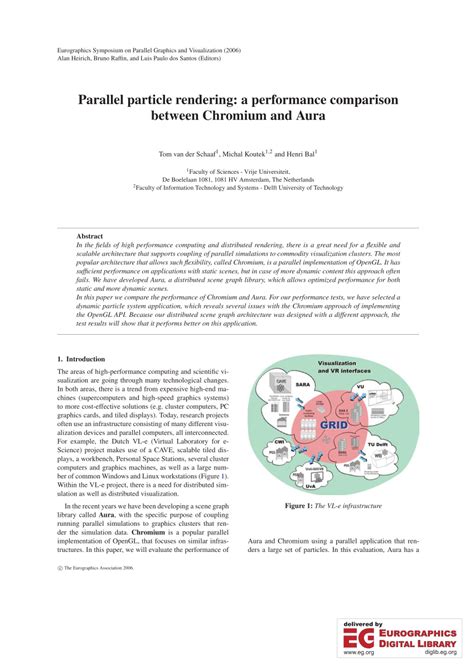 Pdf Parallel Particle Rendering A Performance Comparison Between