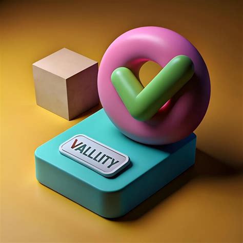 A 3d Illustration Of A Colorful Check Mark Icon And The Word Validity On A Button Representing