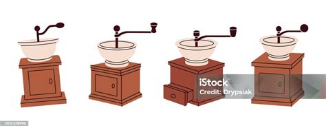 커피 그라인더 카페 메뉴 커피 숍에 대한 손으로 그린 요소 벡터 일러스트 레이 션입니다 기계류에 대한 스톡 벡터 아트 및 기타 이미지 Istock